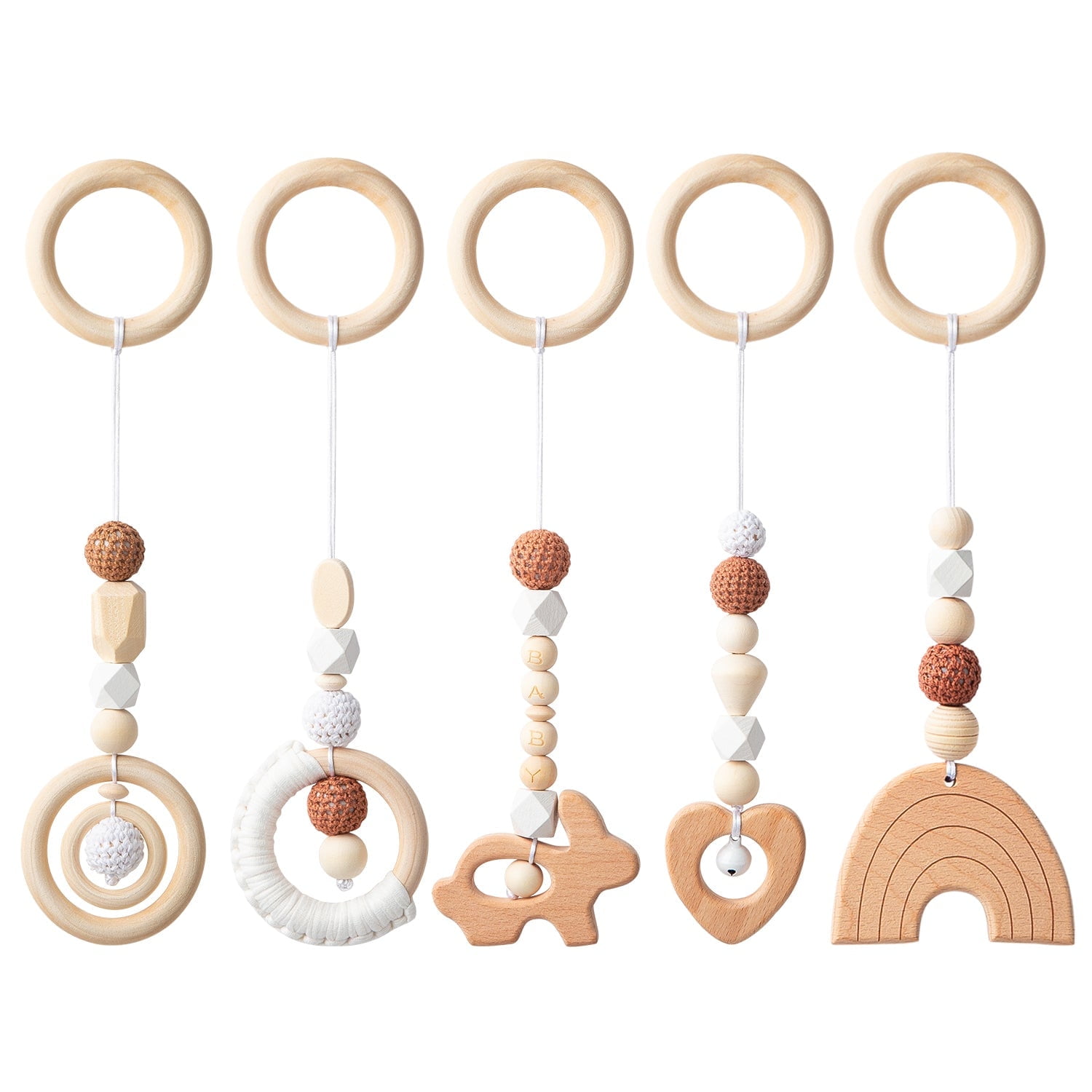 MALLMALL6 Baby Play Gym Toy Set Wooden Hanging Toy for Infant - Walmart.com
