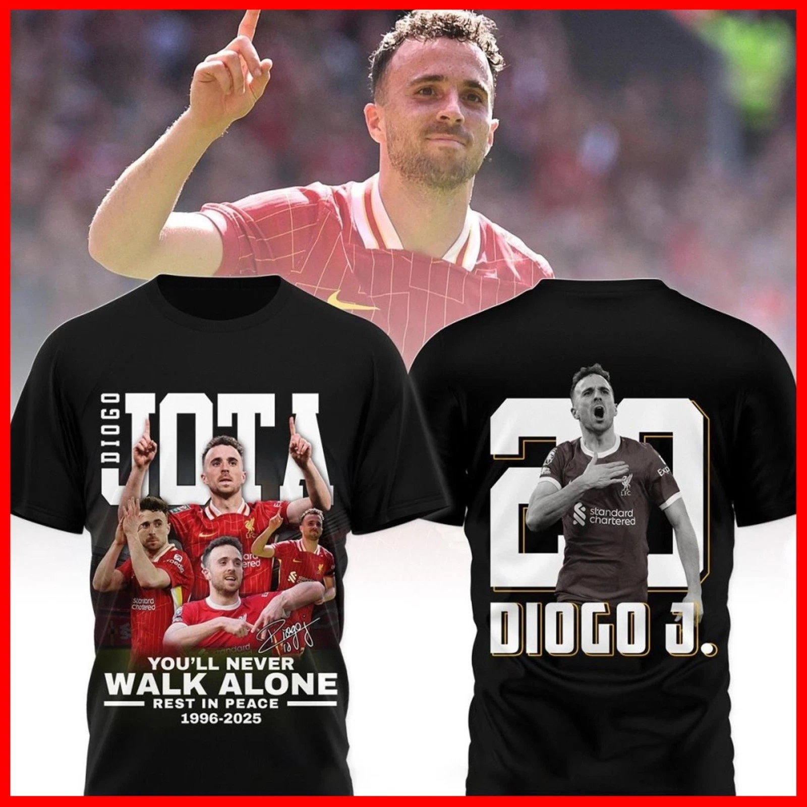 R.I.P Diogo Jota You’ll Never Walk Alone Rest In Peace 1996-2025 Tee, R.I.P Diogo Jota Shirt ...