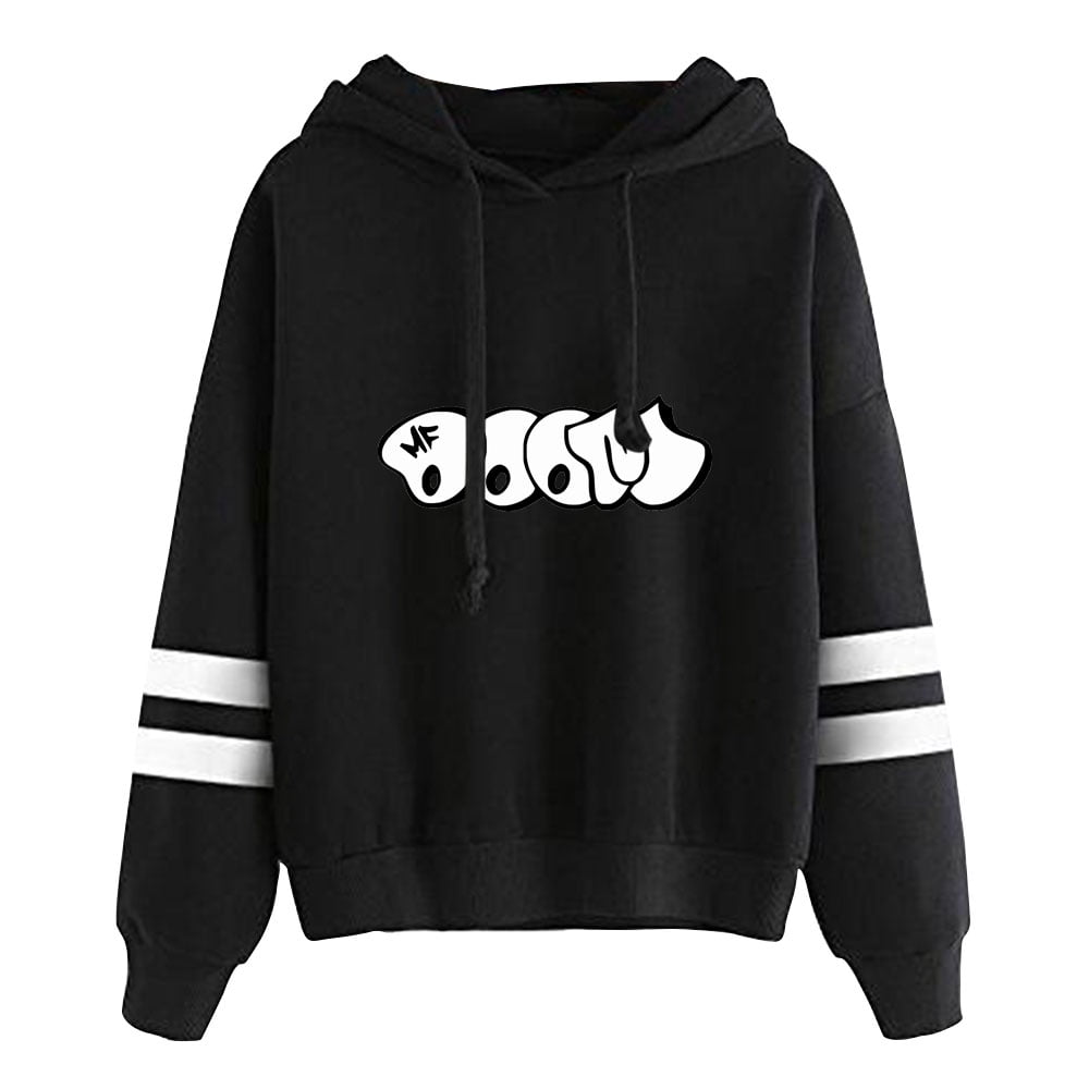 R.I.P MF DOOM White pattern Pocketless Parallel Bars Sleeve Sweatshirt ...