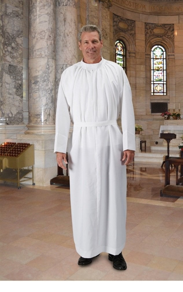 R.J. Toomey White Plain Light-Weight Self-Fitting Clergy Alb (Small ...