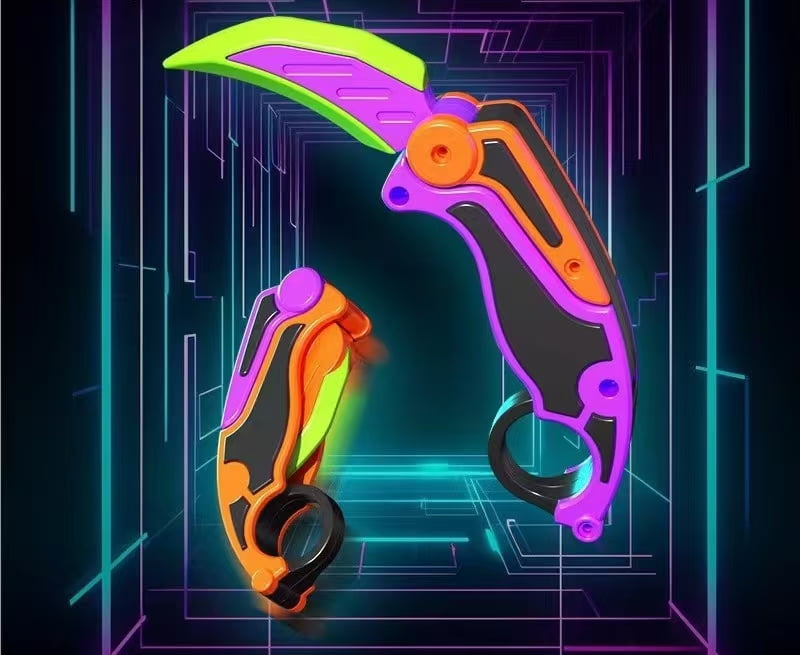 R‌KXQT 4pcs 3D Printed Gravity Knife, Plastic Switchblade Toy, Carrot ...