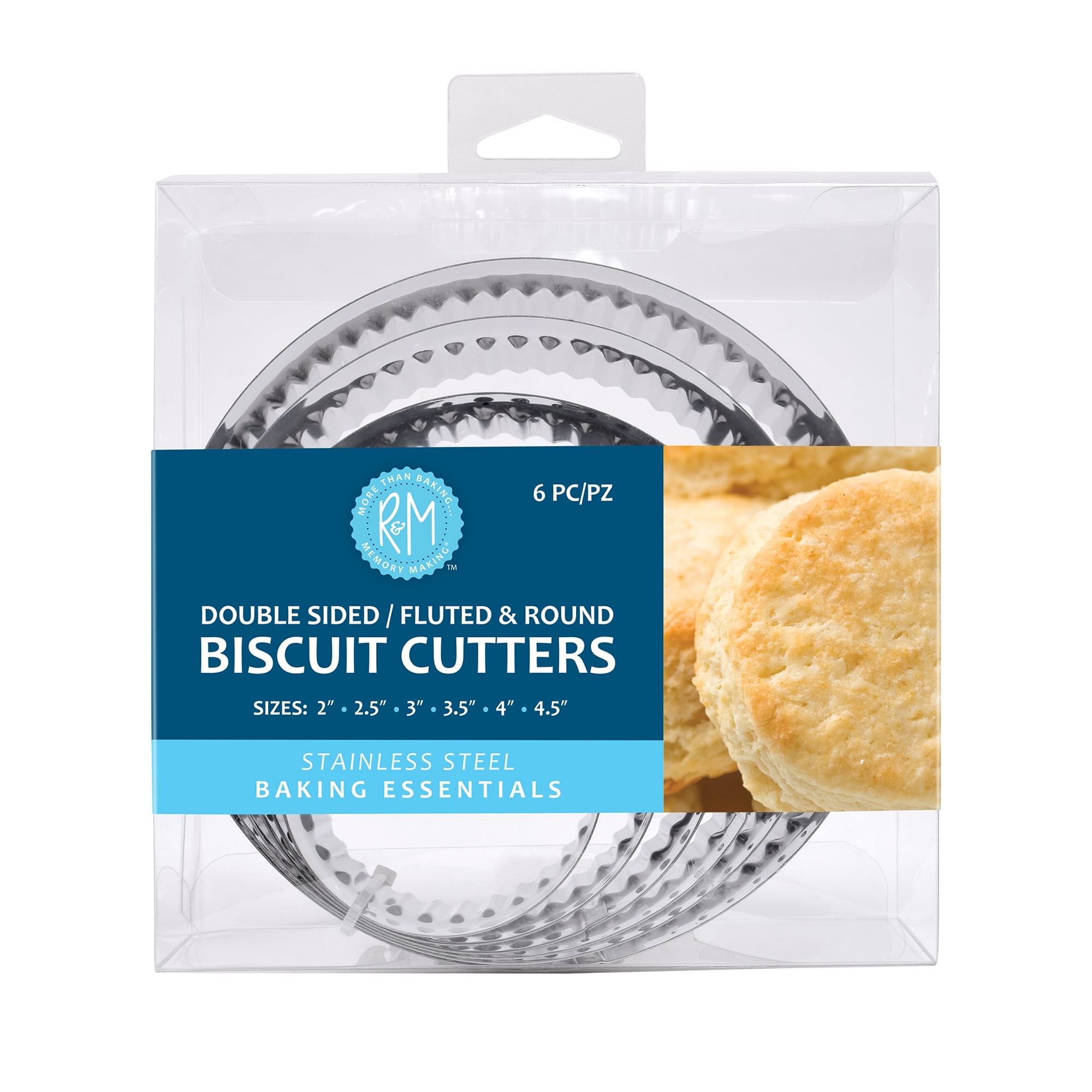 R&M International Biscuit Cutters Double Sided Fluted and Round ...