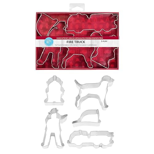 R&M International Fire Truck Cookie Cutters, Firefighter, Truck, Helmet ...