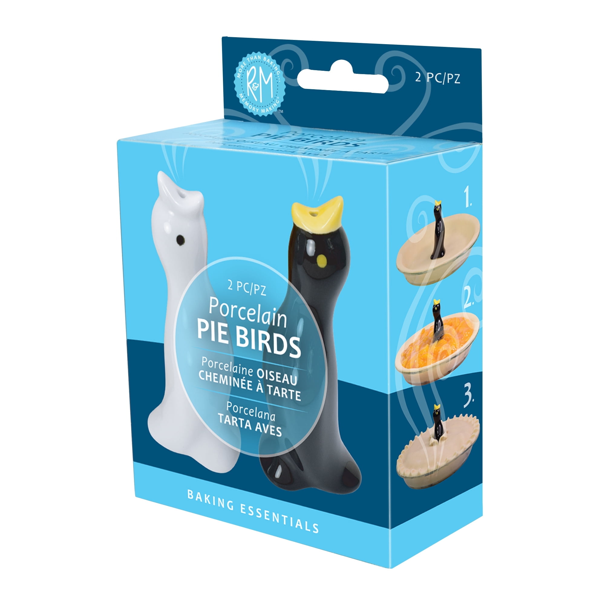 R&M International Pie Bird 2 Piece Set Black and White - Walmart.com