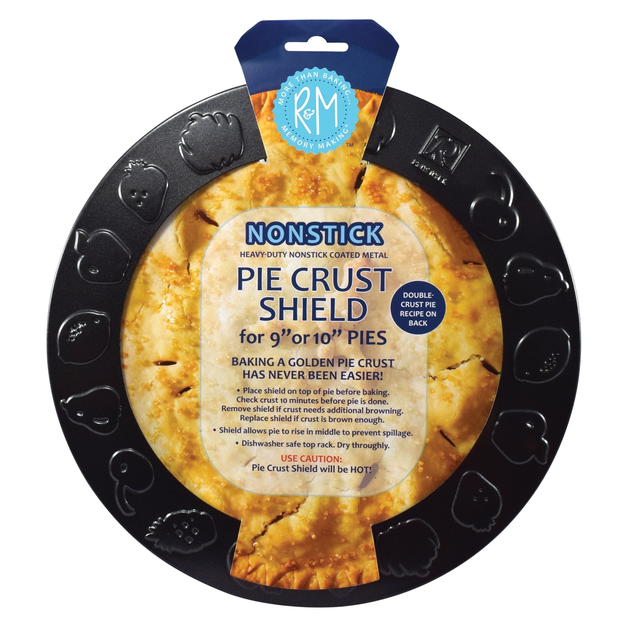 R&M, Pie Crust Shield, Reusable Black, Fits 9" and 10" Pans - Walmart.com