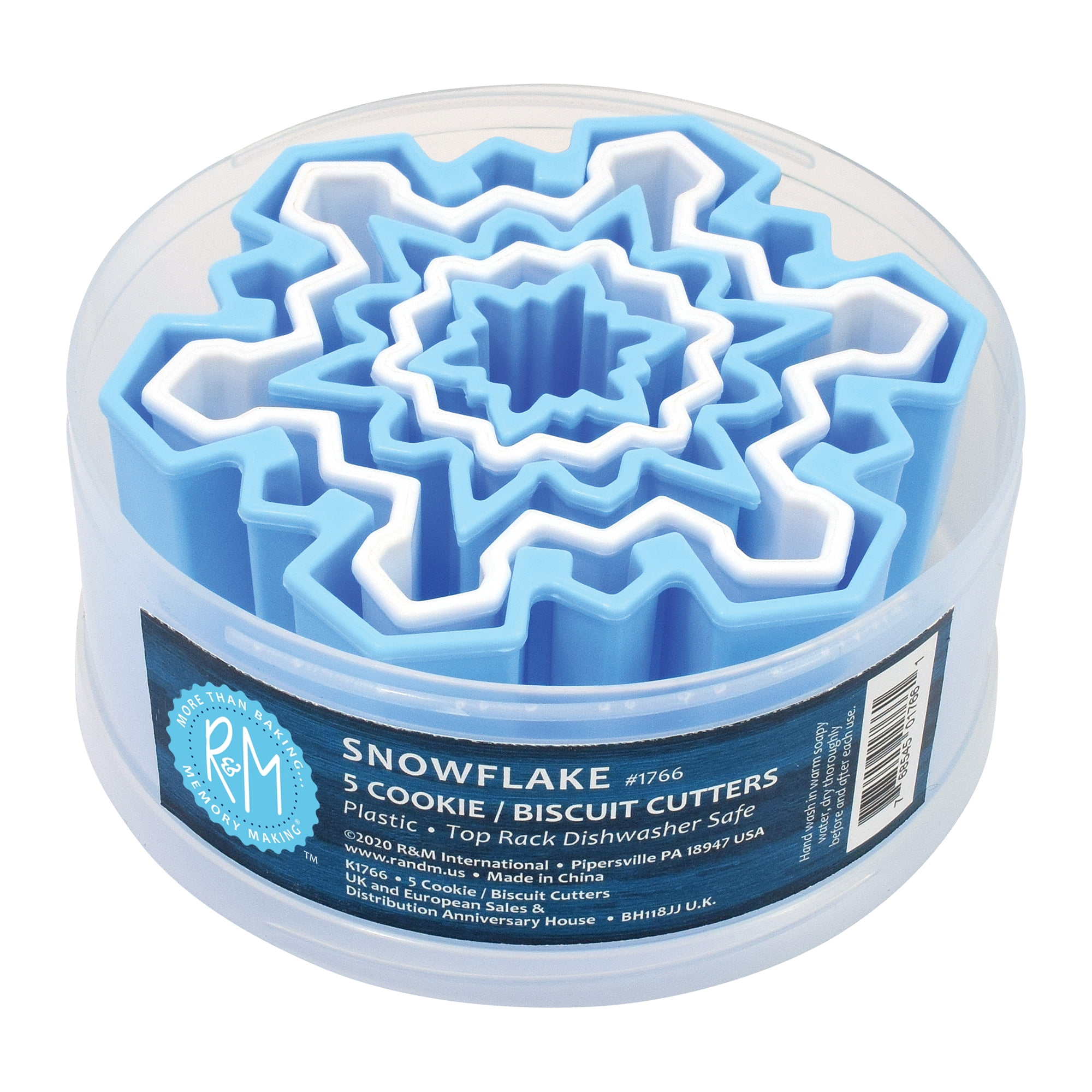 R&M International Small Cookie Biscuit Snowflake Cutters, Plastic 5 ...