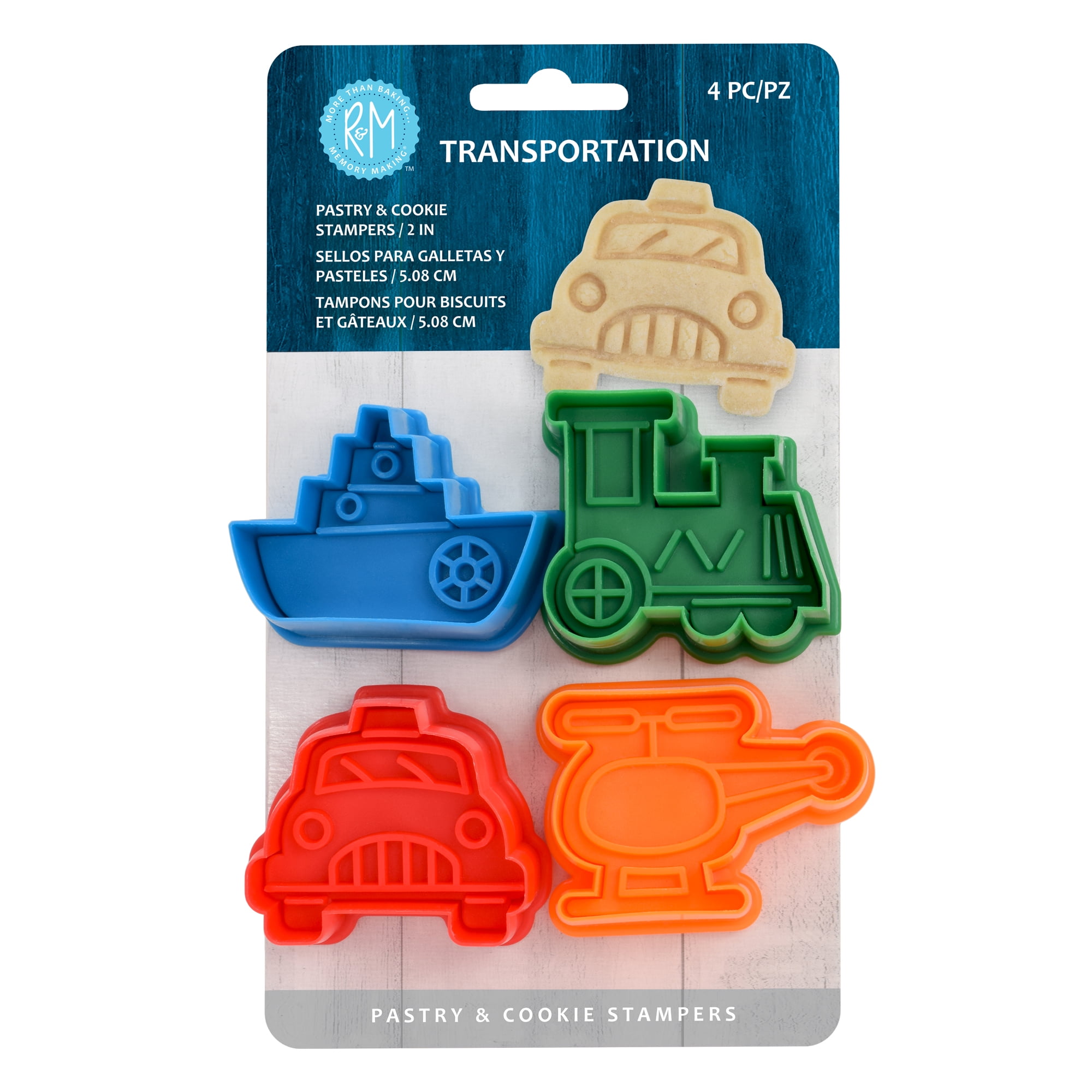 R&M International Transportation Cookie and Pastry Stampers Set of 4 ...