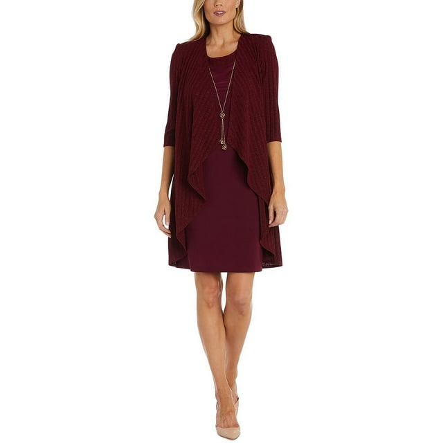 R&M Richards Womens Jacket Metallic Two Piece Dress - Walmart.com