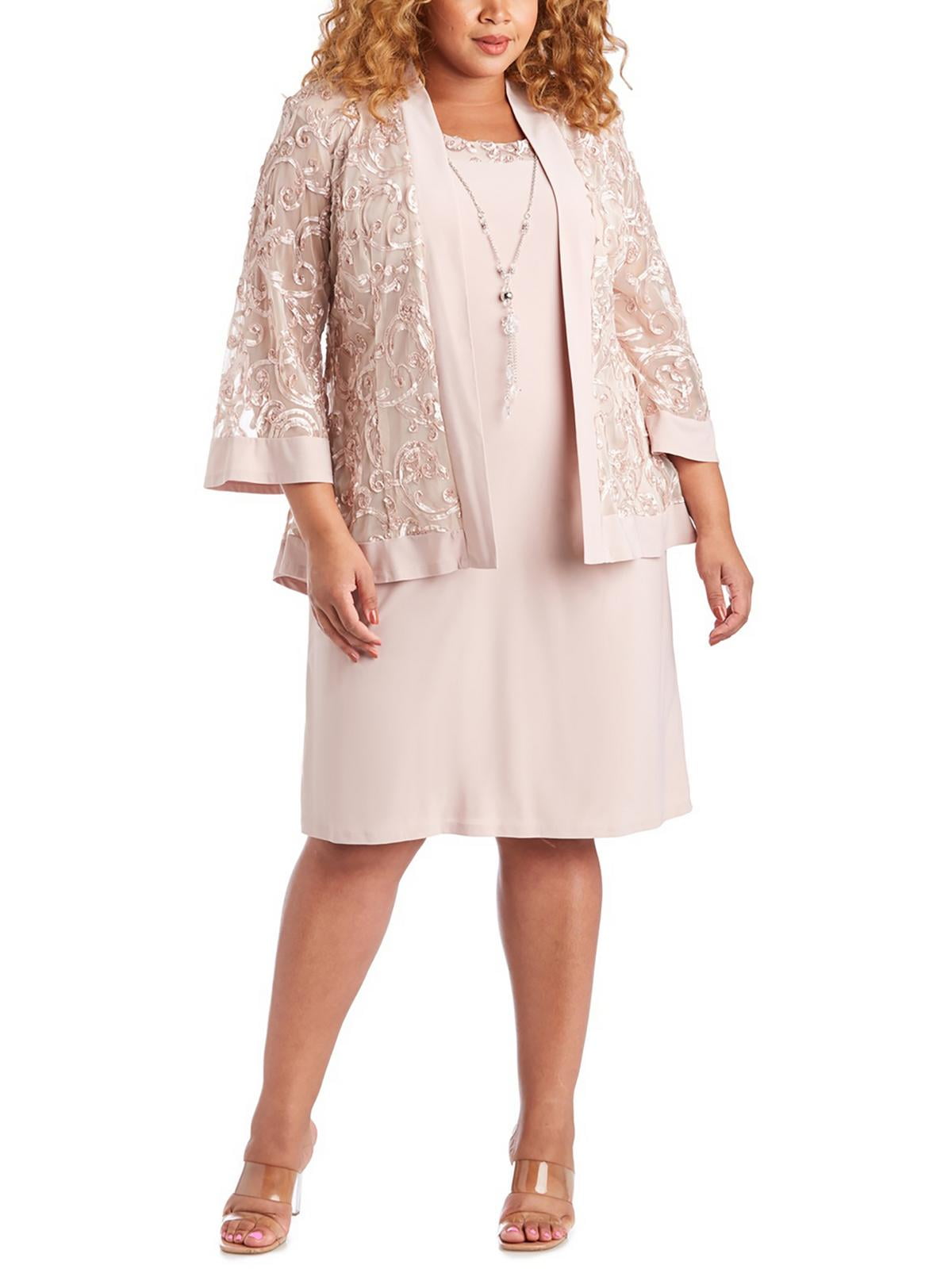 R&M Richards Womens Plus Soutache Mother Of The Bride Two Piece Dress ...