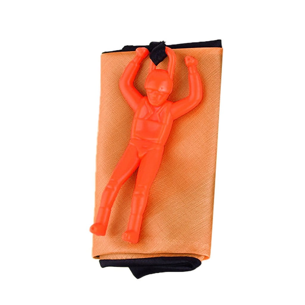 R Mini Parachute Toy Orange Hand Throw Outdoor Activity Game For Children Physics Learning ...