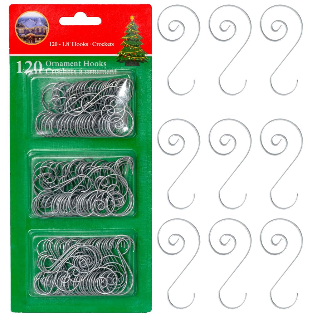 R N' D Toys Silver Tree Ornament Hooks, Pack of 120 - Walmart.com