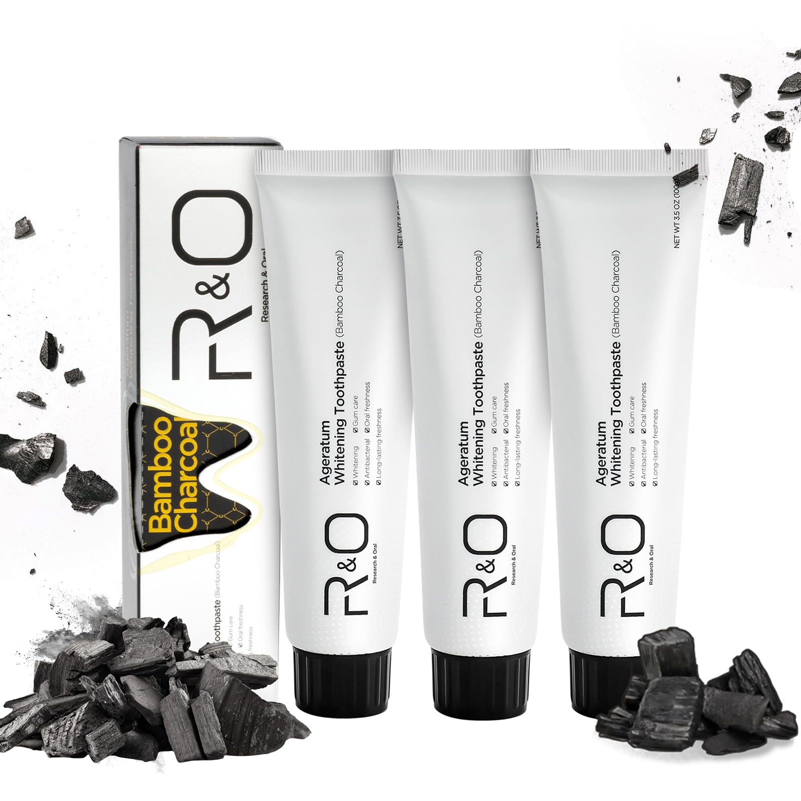 R&O Ageratum Whitening Toothpaste with Bamboo Charcoal,3.53 oz,Great ...