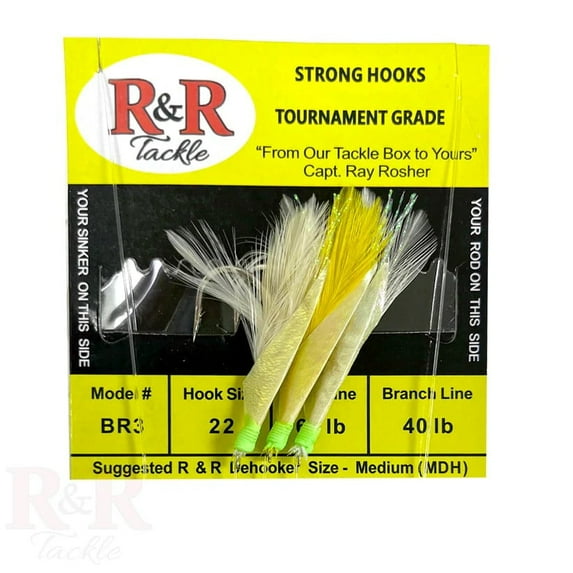 R & R Tackle 3 Hook FISH SKIN SABIKI HVY BLUE RUNNER -60 lb. Main, 40 ...