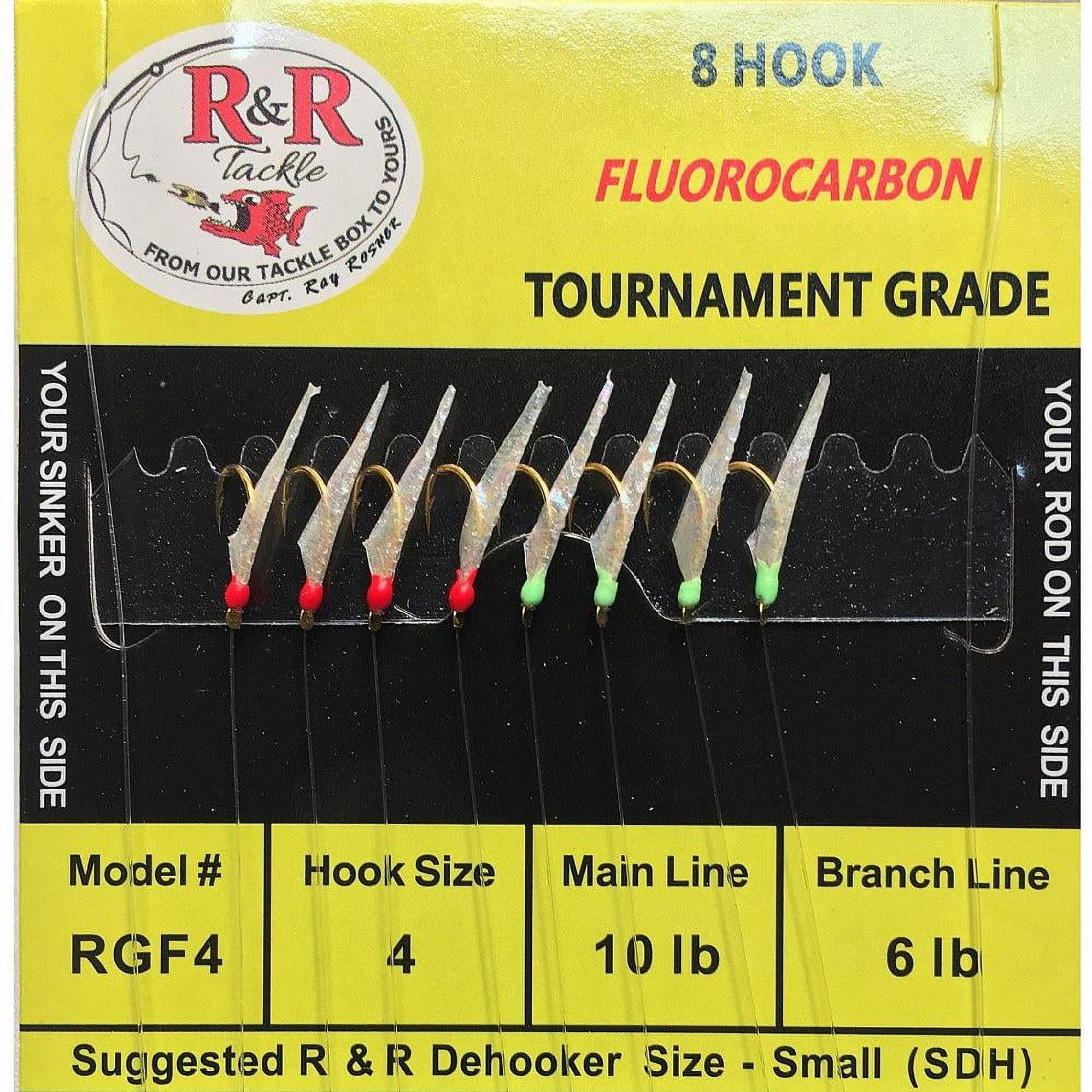 R&R Tackle Fluoro 8 HK Fish Skin Sabiki Rig Red,Green Head, 5 - Walmart.com