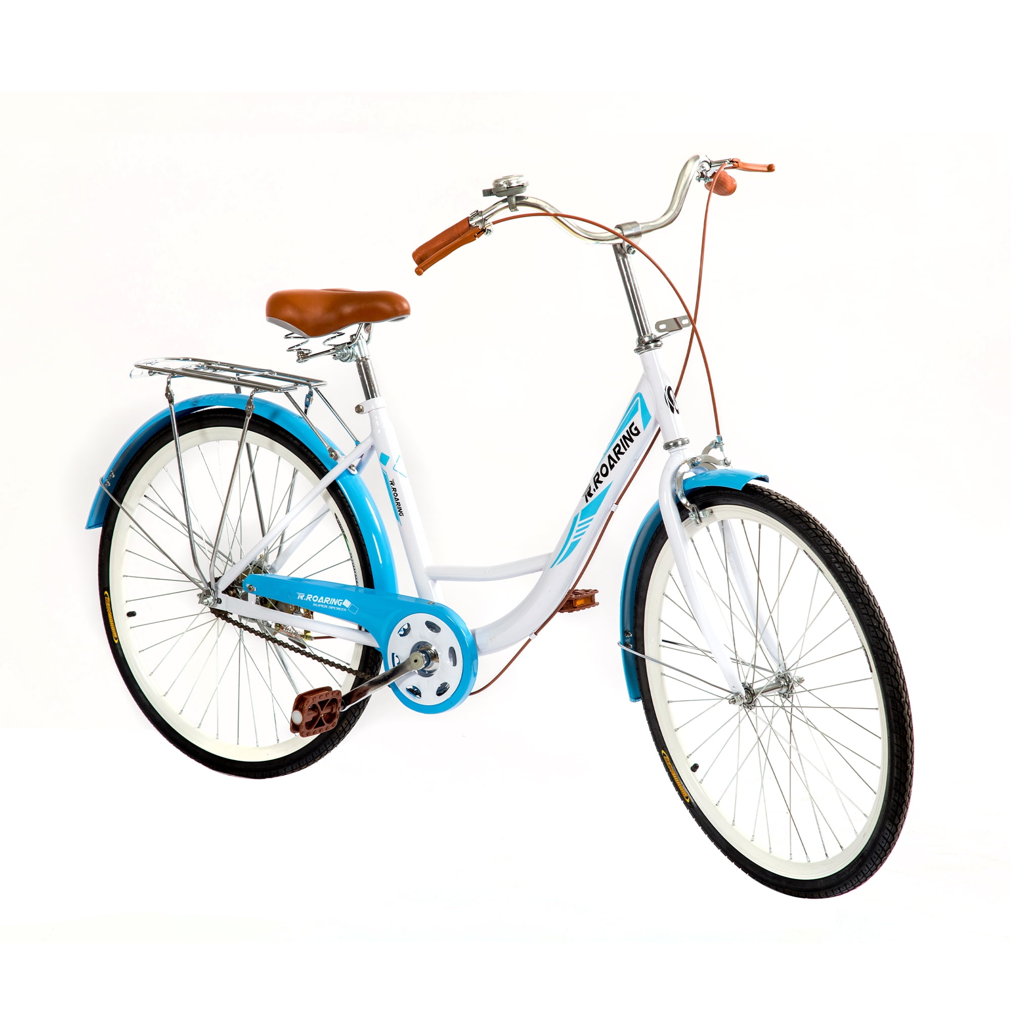R.Roaring Womens Beach Cruiser Bike - 24 inch Retro Rear Racks Bicycle ...