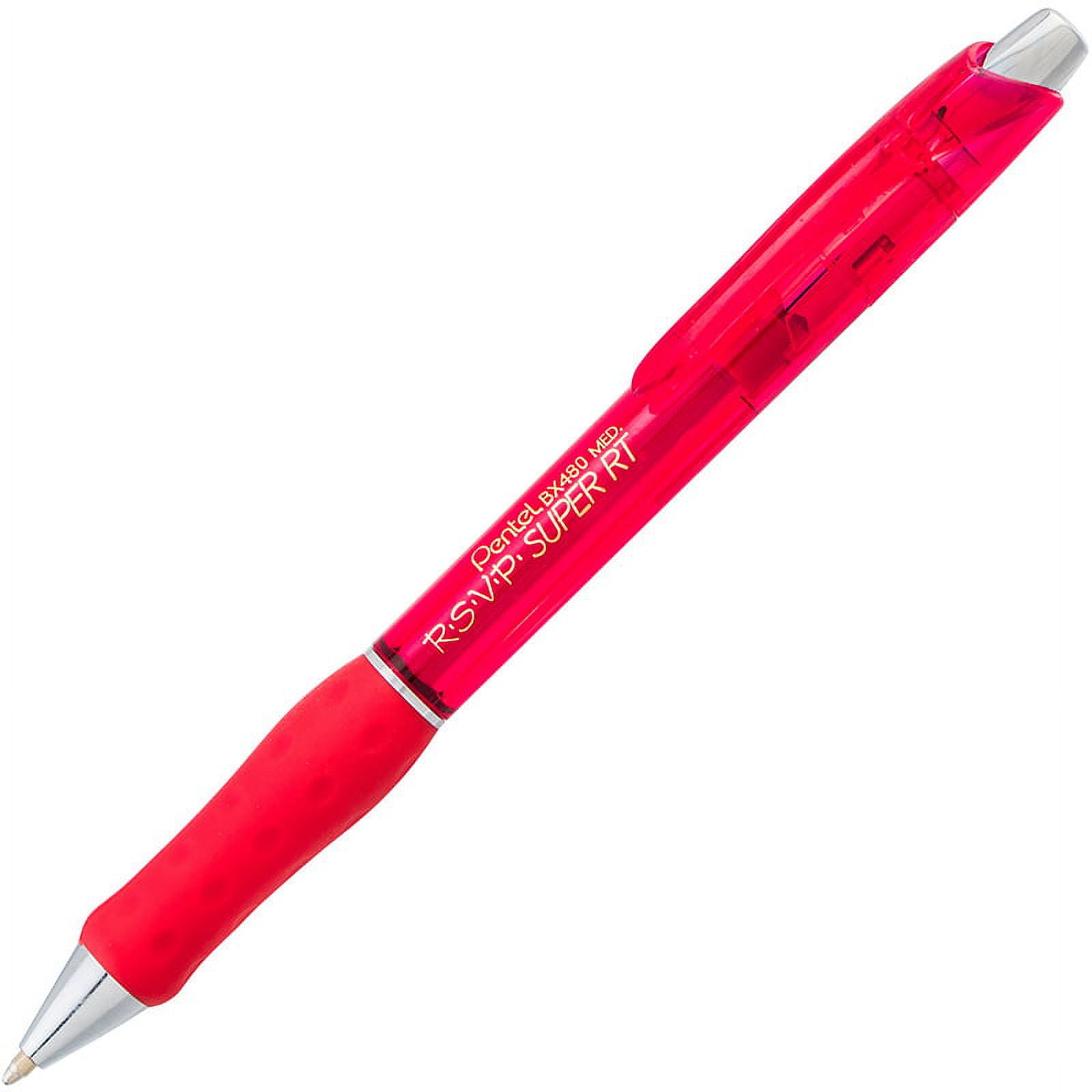 R.S.V.P. Super RT Retractable Ballpoint Pen, Red | Bundle of 10 Each ...