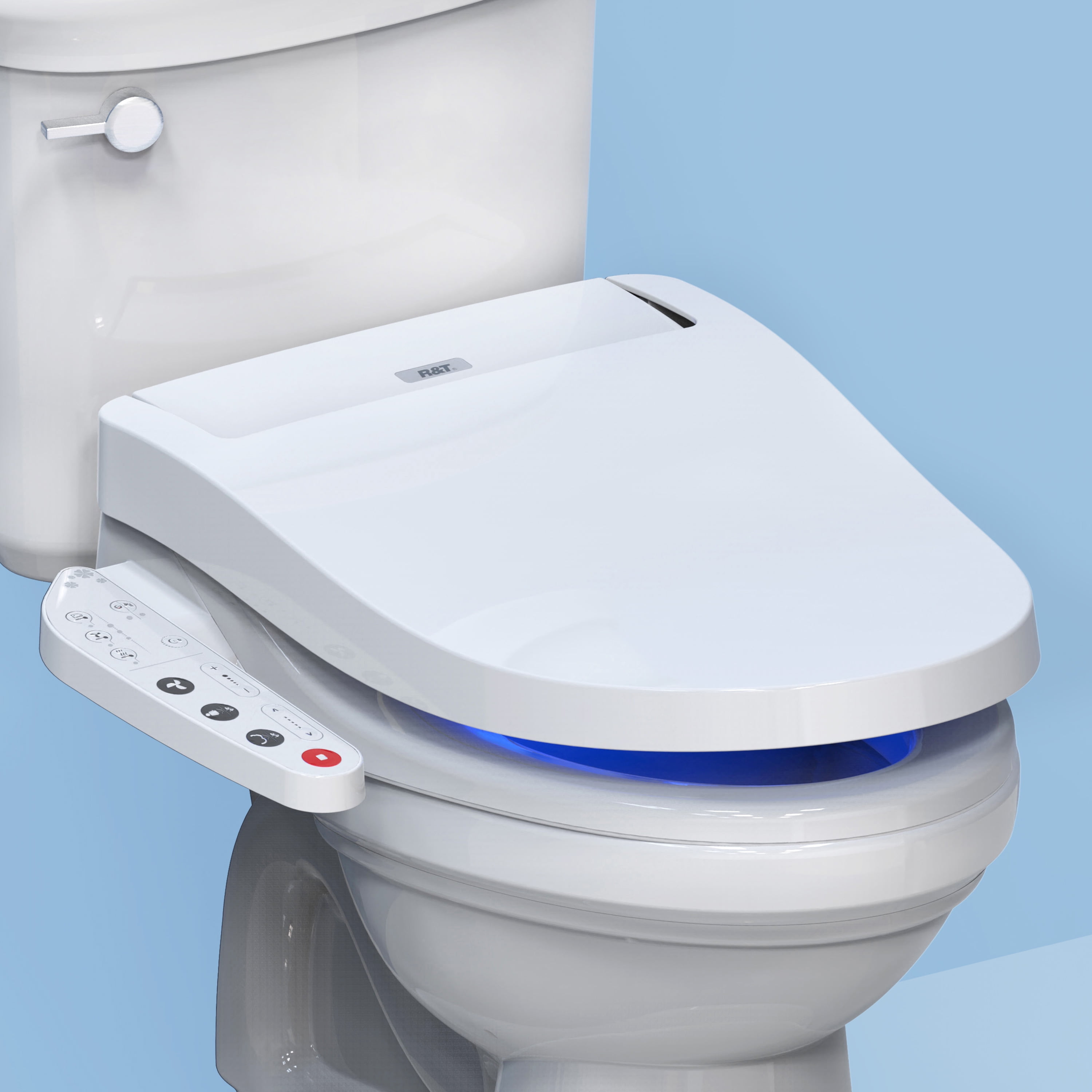 R&T V2601 Operated Electric Bidet for Elongated Oval Toilets, Heated ...