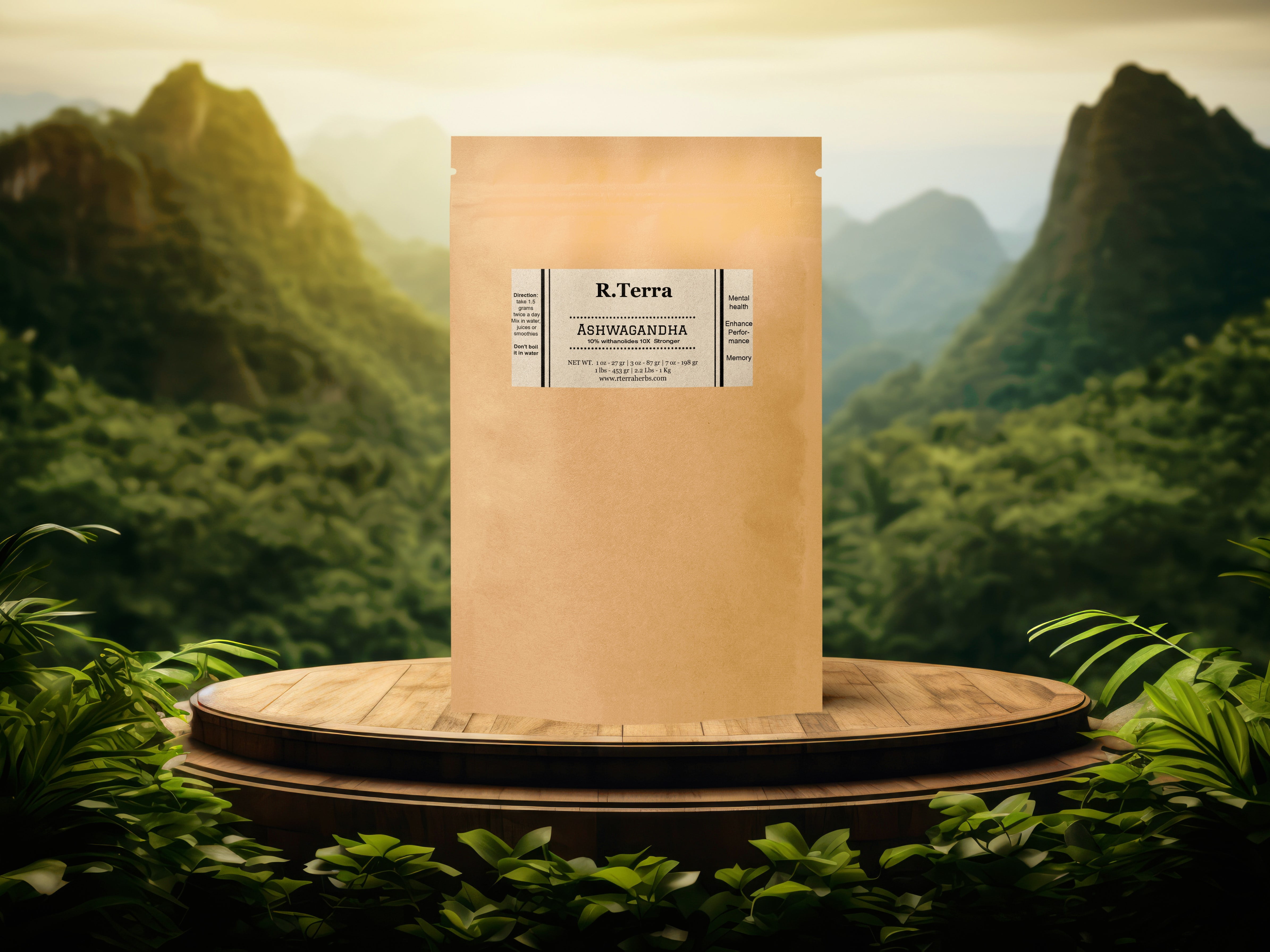 R. Terra Ashwagandha Strength Extract Powder 20:1 - 10x Stronger, 3 oz ...