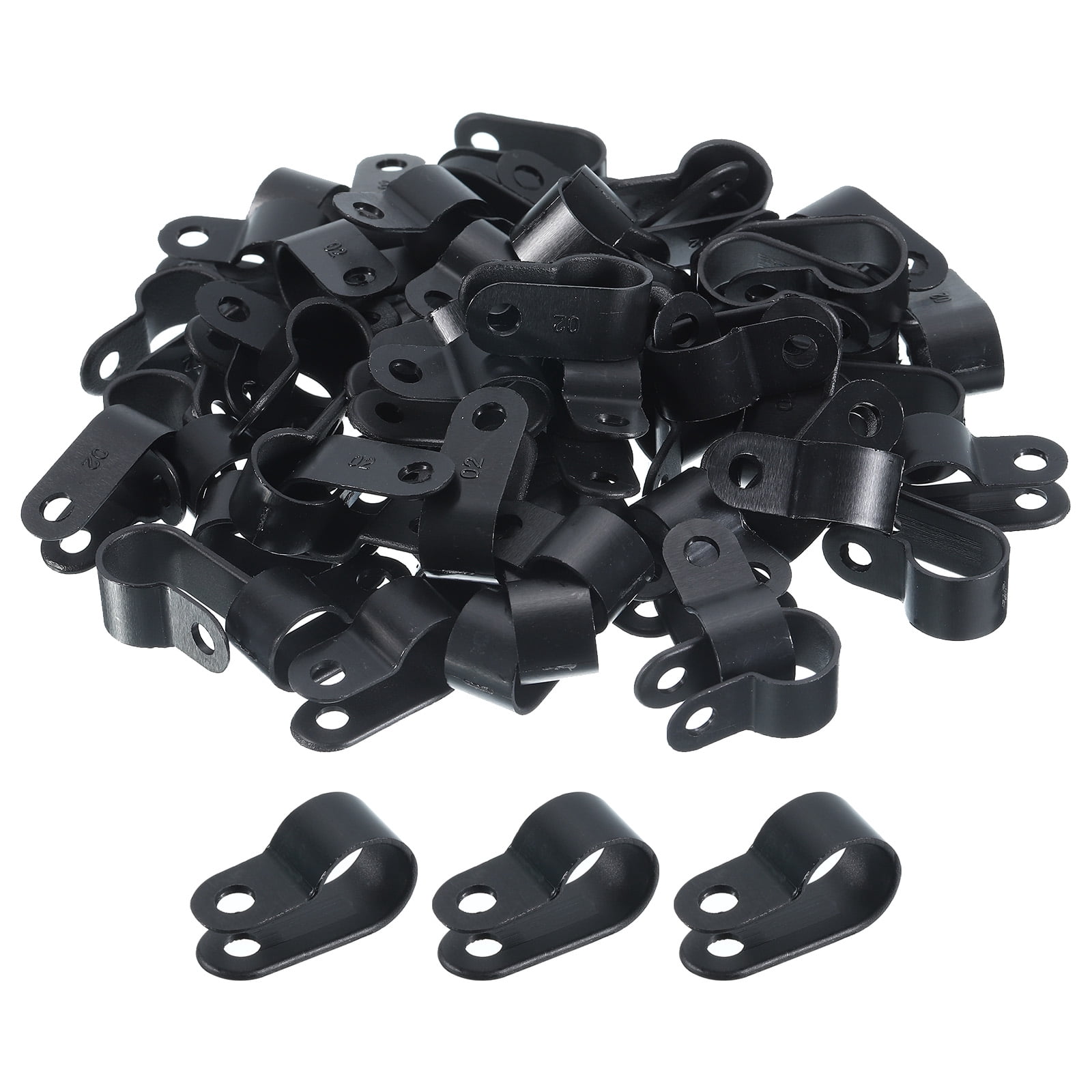 R-Type Cable Clamps, 10.4mm 0.4 Inch Cable Organizer Cord Clips Black ...