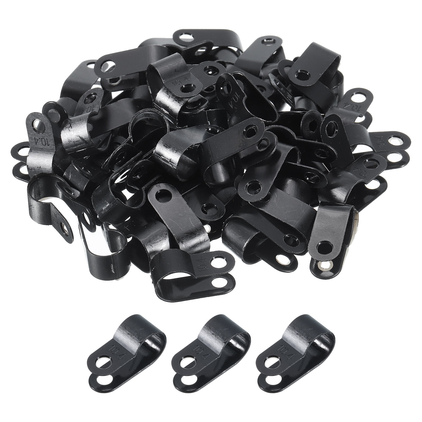 R-Type Cable Clamps, 10.4mm 0.4 Inch Cable Organizer Cord Clips Black ...