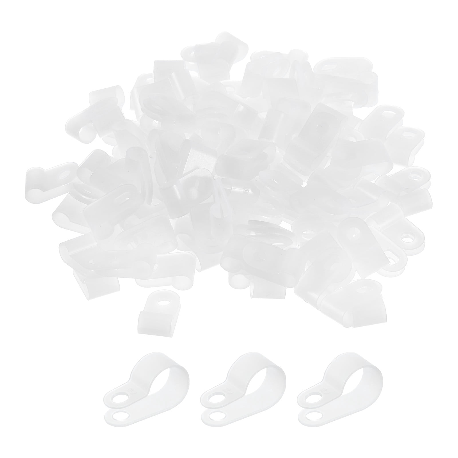 R-Type Cable Clamps, 13.2mm 0.51 Inch Cable Organizer Cord Clips White ...