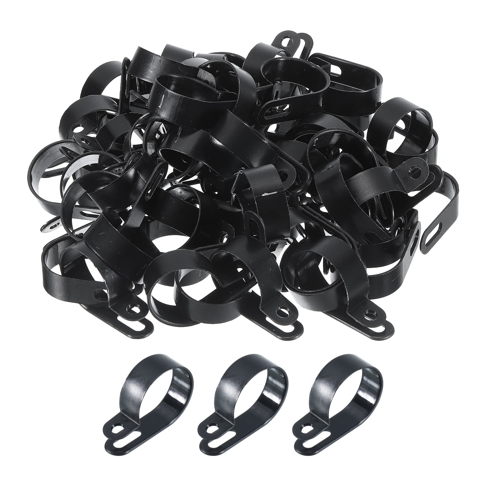 R-Type Cable Clamps, 30mm 1.18 Inch Cable Organizer Cord Clips Black ...