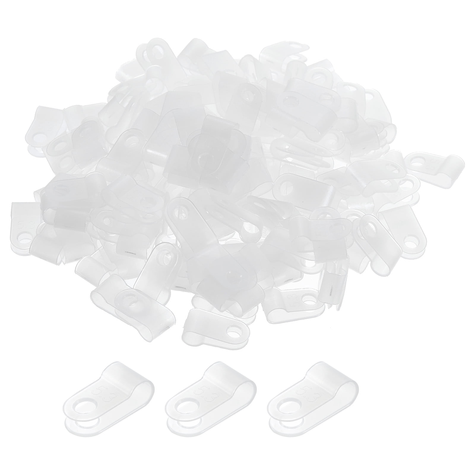R-Type Cable Clamps, 5.3mm 0.2 Inch Cable Organizer Cord Clips White ...