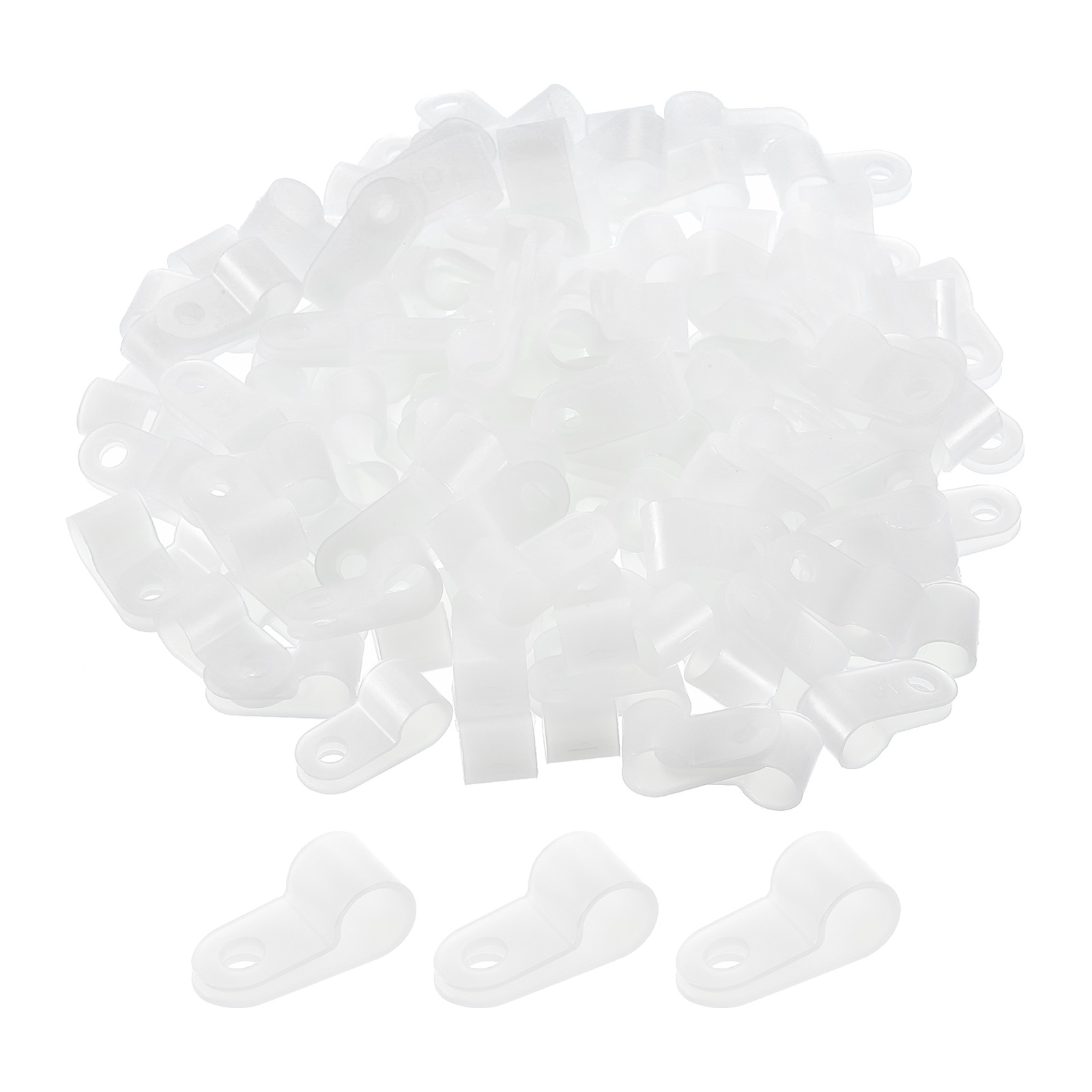 R-Type Cable Clamps, 6.4mm 0.25 Inch Cable Organizer Cord Clips White ...