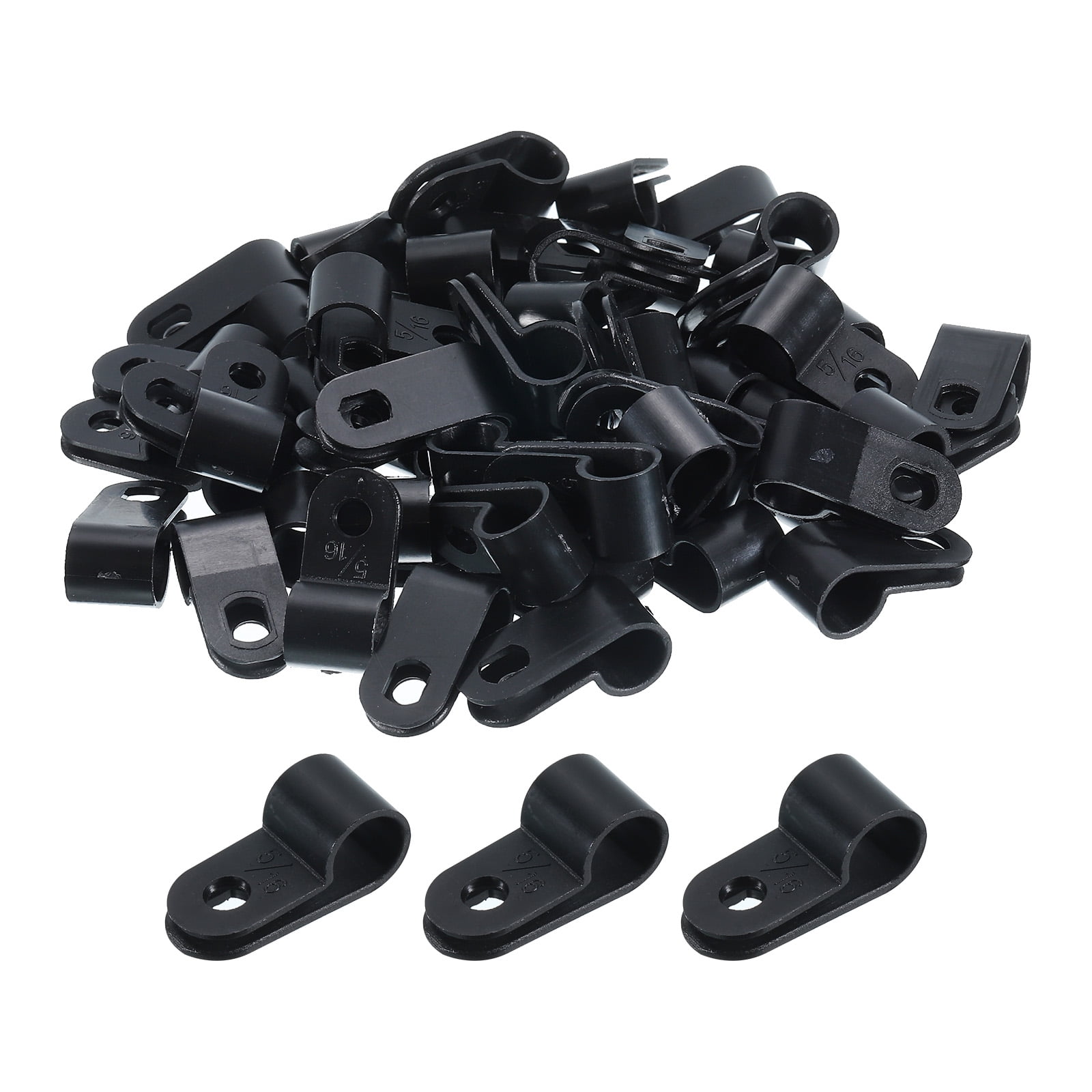 R-Type Cable Clamps, 8.4mm 0.33 Inch Cable Organizer Cord Clips Black ...