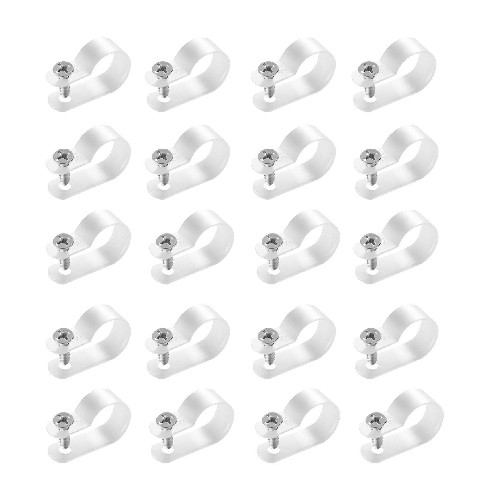 R-Type Cable Clips 0.51 inch - 100 Pack Wire Clamp with Screws, Cable ...