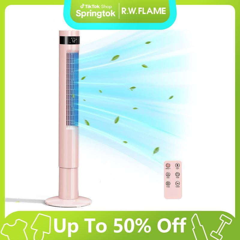 R.W.FLAME Tower Fan, Oscillation fan with Remote Control, Standing fan ...