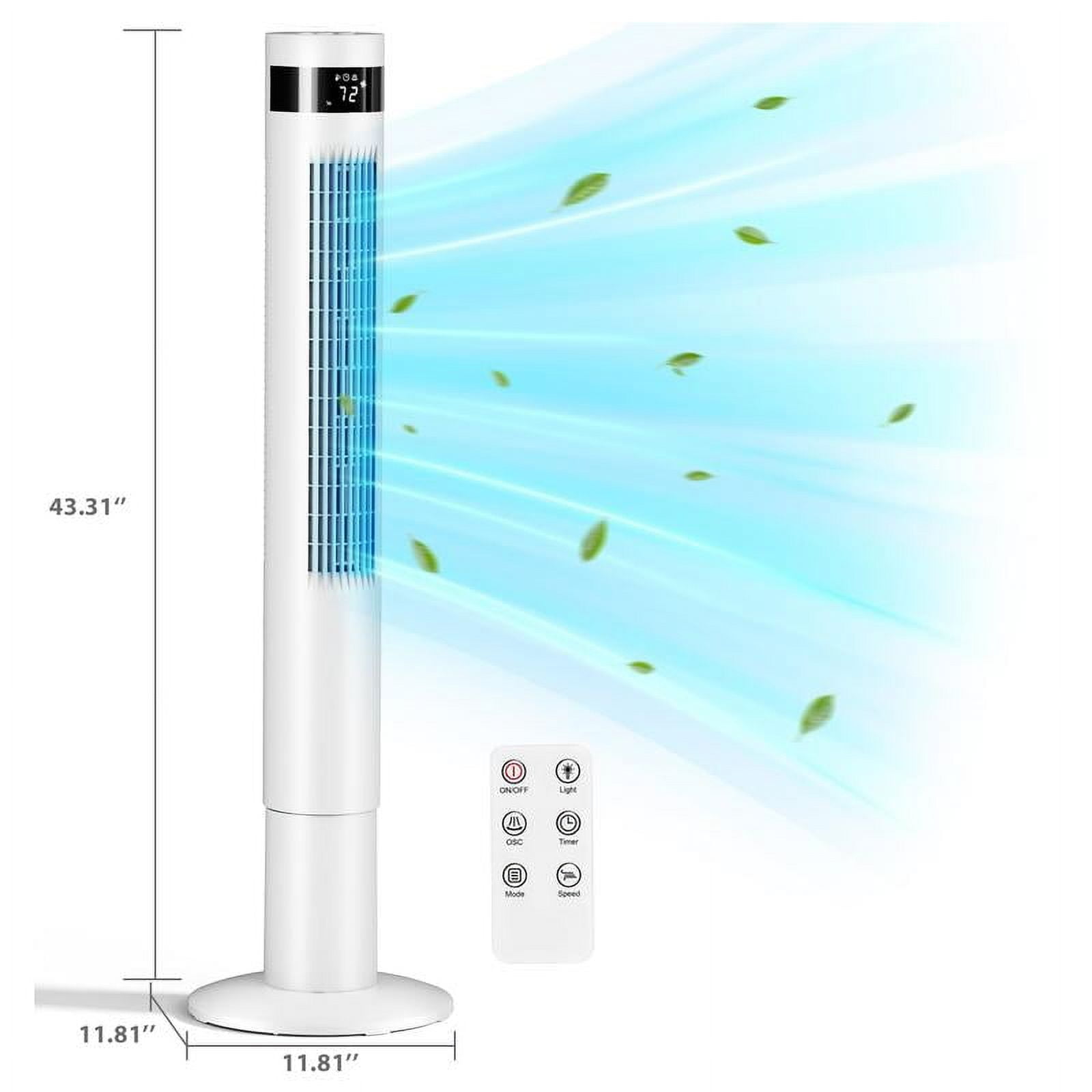 R.W.FLAME Tower Fan, Oscillation fan with Remote Control, Standing fan ...