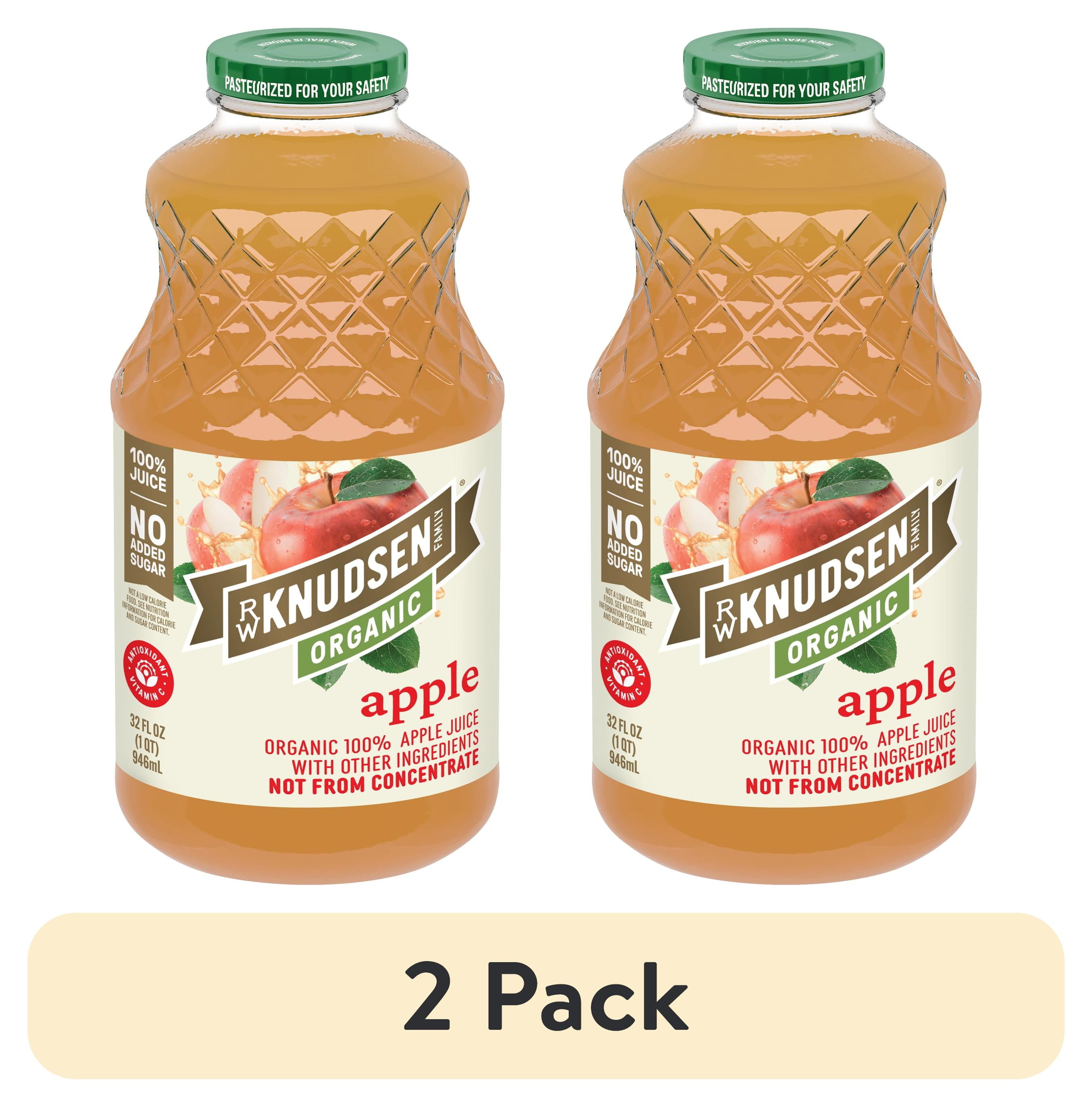 (2 pack) R.W. Knudsen Family Organic Apple Juice, 100% Juice, 32 oz ...