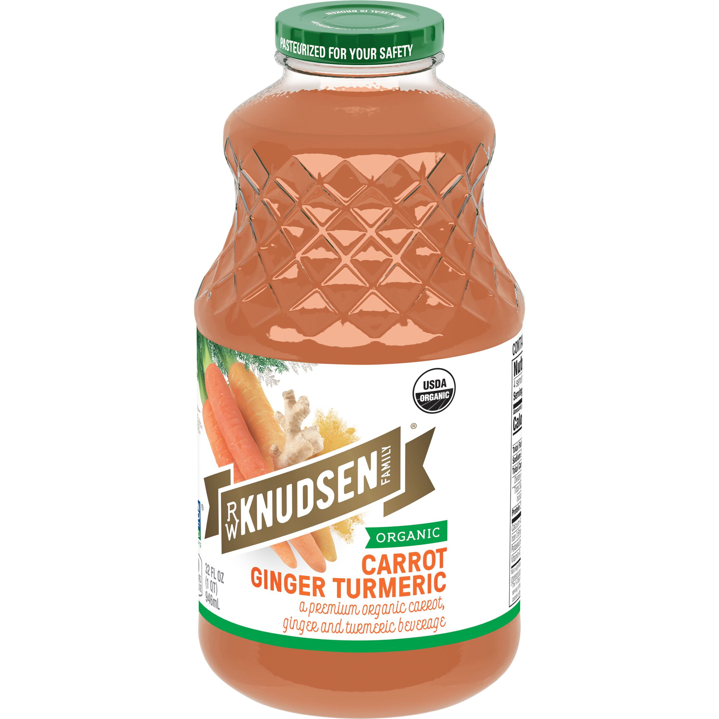 R.W. Knudsen Family Organic Carrot Ginger Turmeric Beverage, 100% Juice ...
