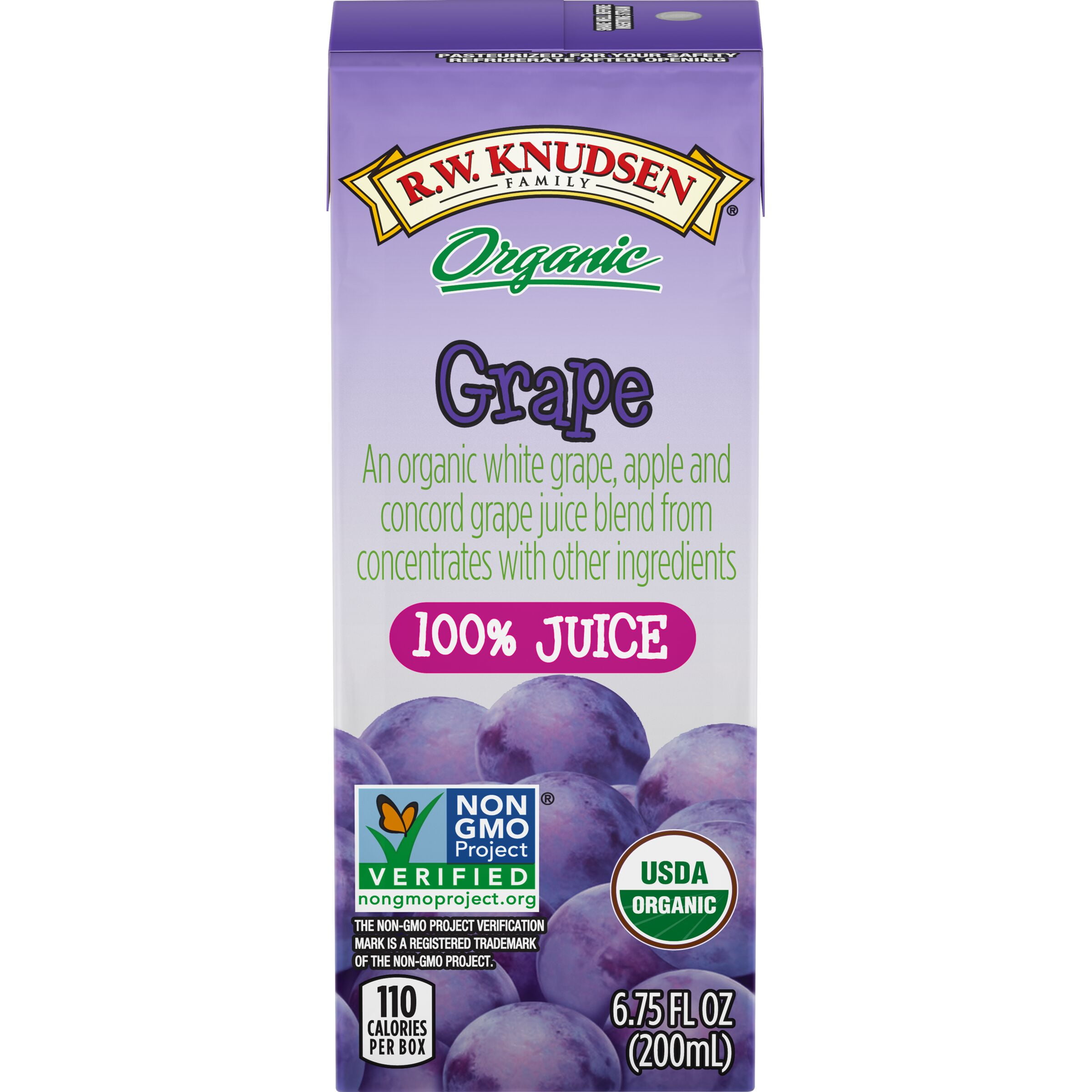 R.W. Knudsen Family Organic Grape Juice Box, 4 Pack - Walmart.com