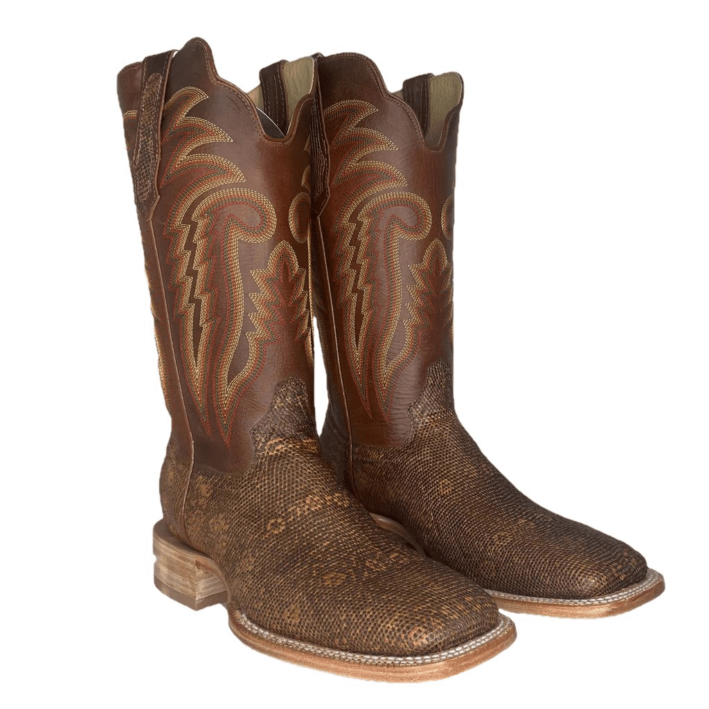 R. Watson Cognac Ring Lizard Square Toe - Boot Mens Western - Rw7901-2 ...