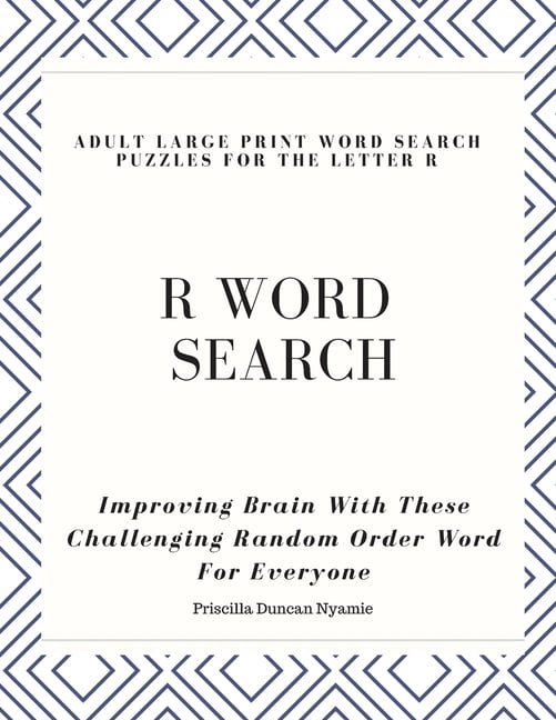 R Word Search Adult Large Print Word Search Puzzles for the Letter R ...