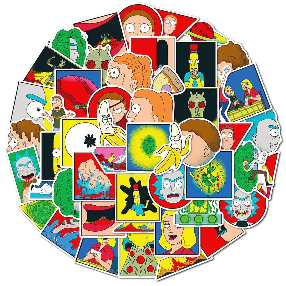 R-ick and M-orty 50 mixed cartoon funny graffiti stickers - Walmart.com