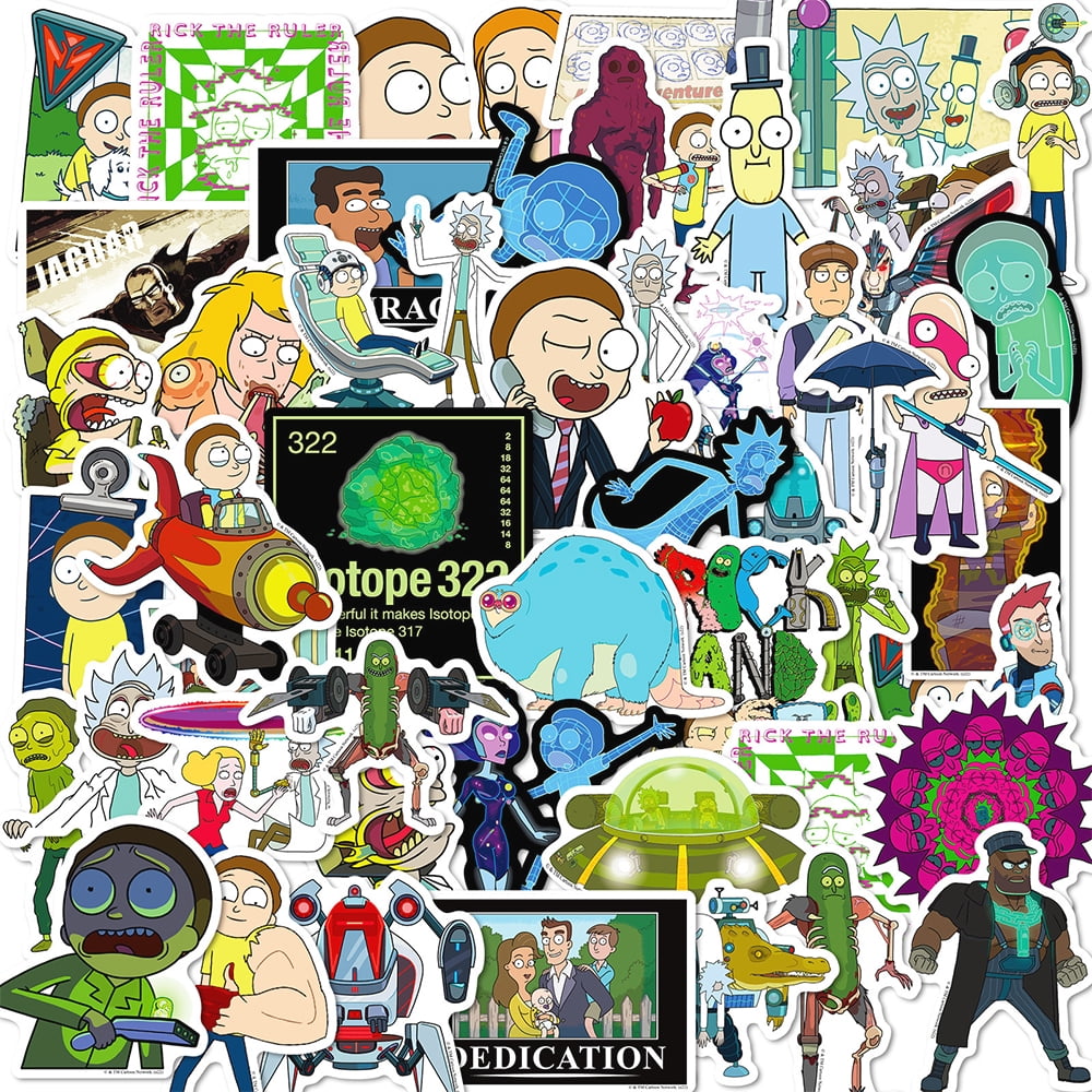 R-ick and Morty classic anime cute and funny cartoon stickers - Walmart.com