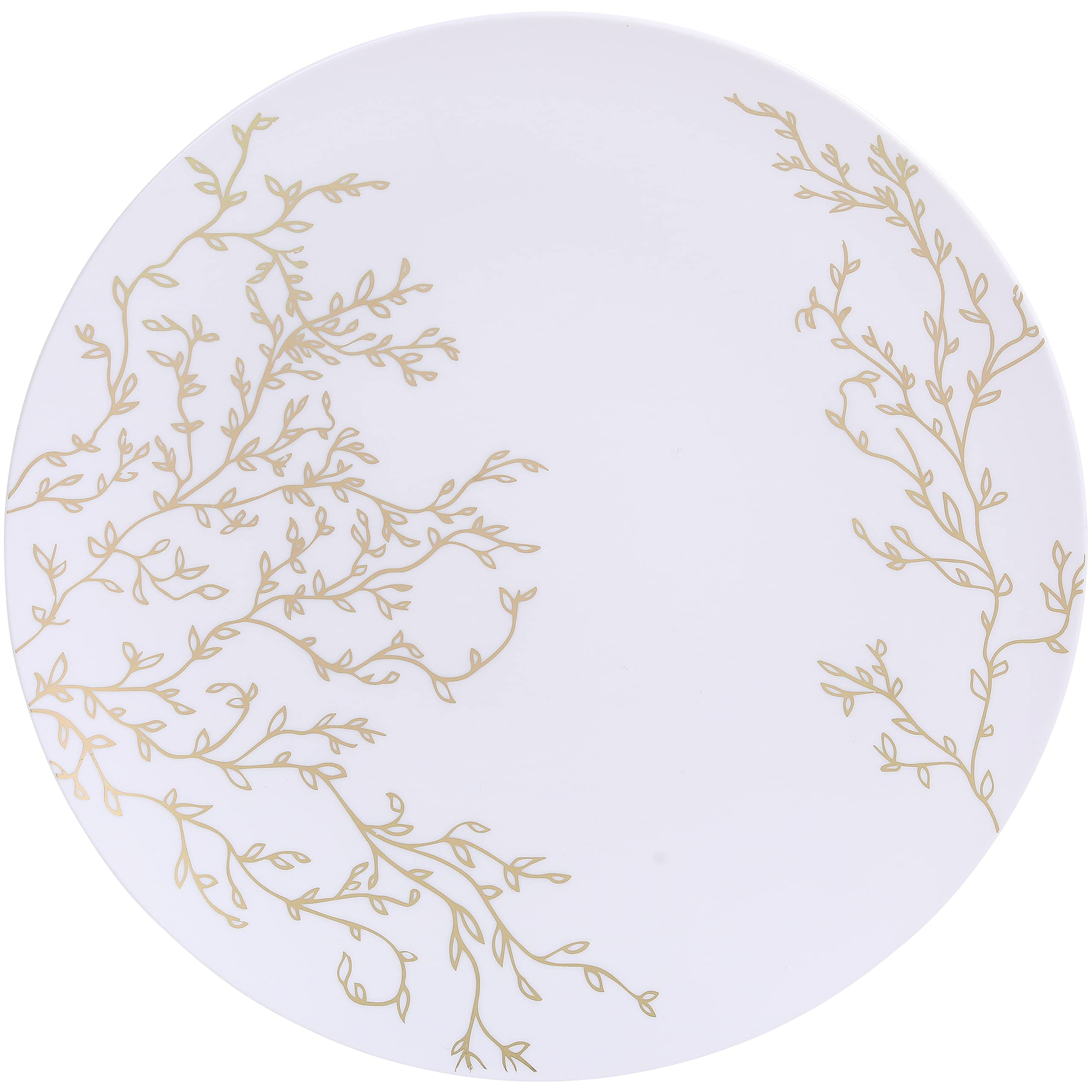 R-kay Gold Plastic Plates RRF12 For Party - 40 Pack Gold Leaf Plastic ...