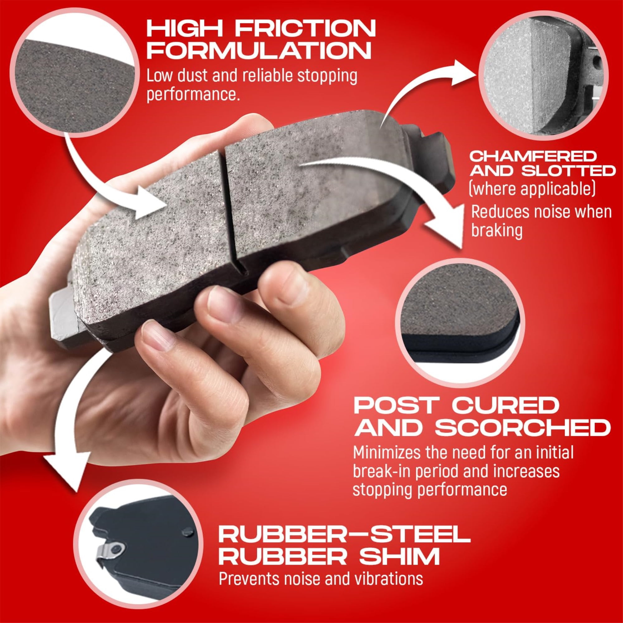 R1 Concepts Drilled and Slotted Carbon Coated Disc Brake Rotor Set with ...