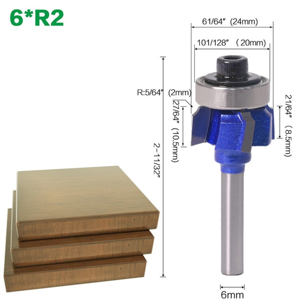 R1 R2 R3 Woodworking Milling Cutter 4 Teeth Router Bit 6mm Shank Edge ...