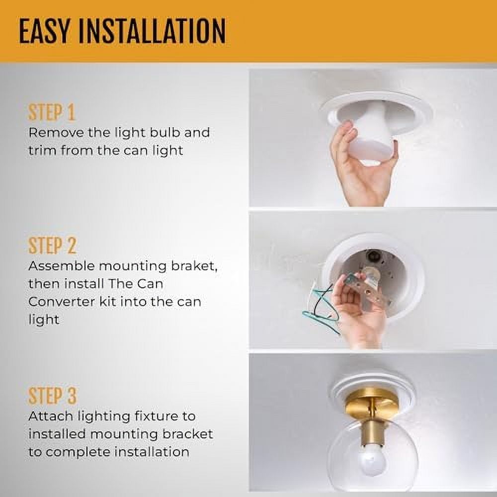 R1, Recessed Can Light Conversion Kit, for Ceiling Light Fixture ...