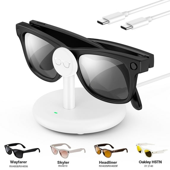 R1 Smart Glasses Charging Stand for Meta Ray-Ban | PD Fast Charge & RGB ...