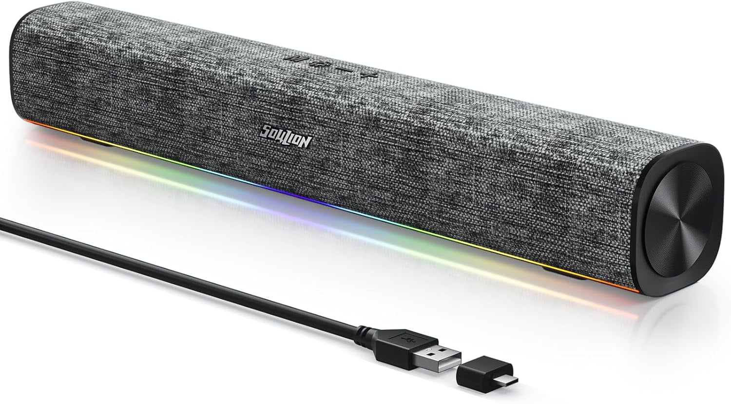 R100 Bluetooth Computer Speakers with LED Light, USB Plug & Play ...