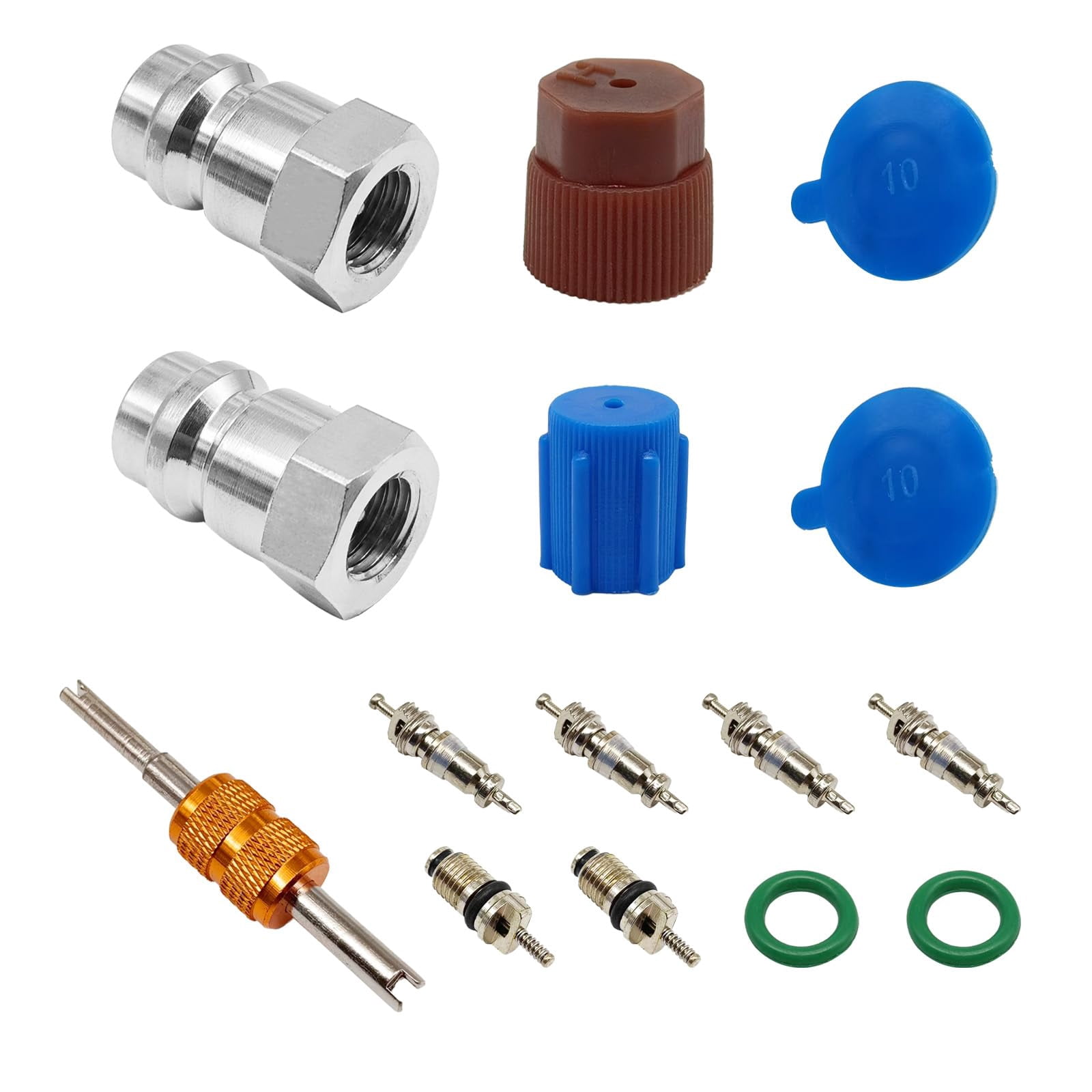 Car AC Refrigerant Adapter Fittings R12 To R134a AC Conversion Adapter ...