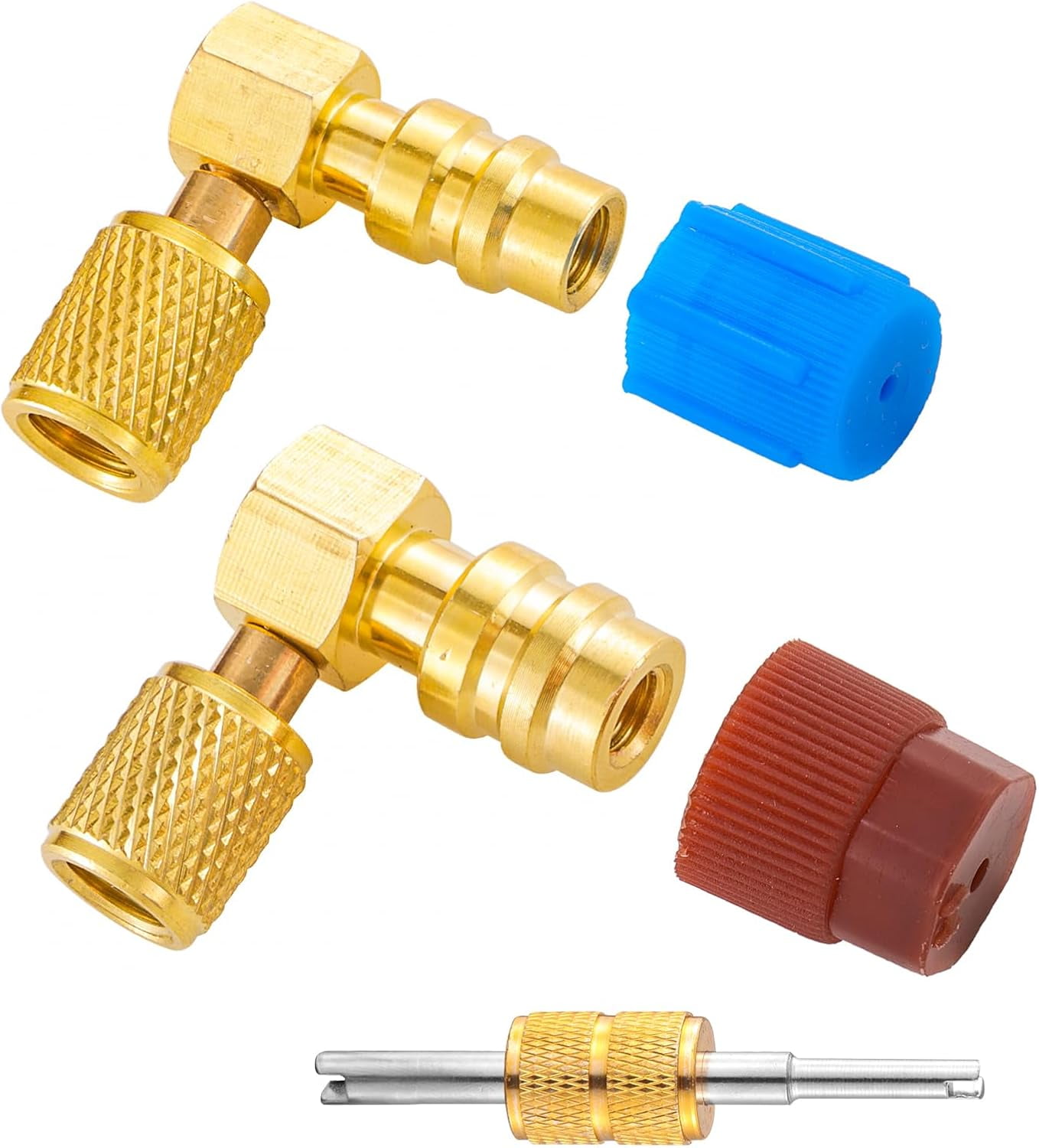 R12 to R134A AC Fitting Adapter Kit, High/Low Port Retrofit Conversion ...
