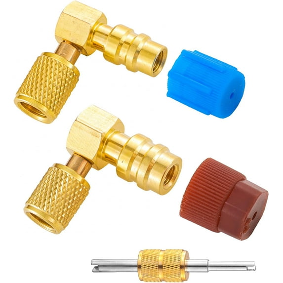 R12 to R134A AC Fitting Adapter Kit, High/Low Port Retrofit Conversion ...