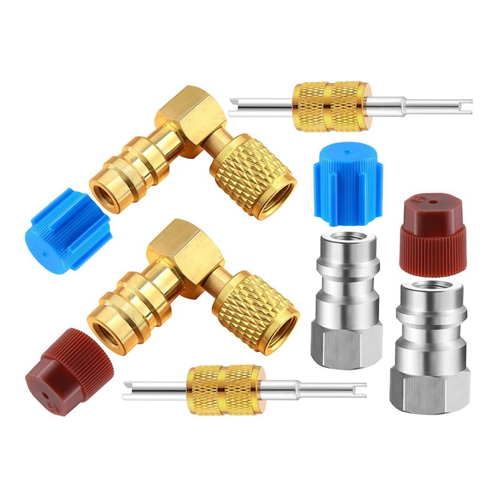 R12 to R134A AC Fitting Conversion Adapter Kit, Quick Coupler Valve ...