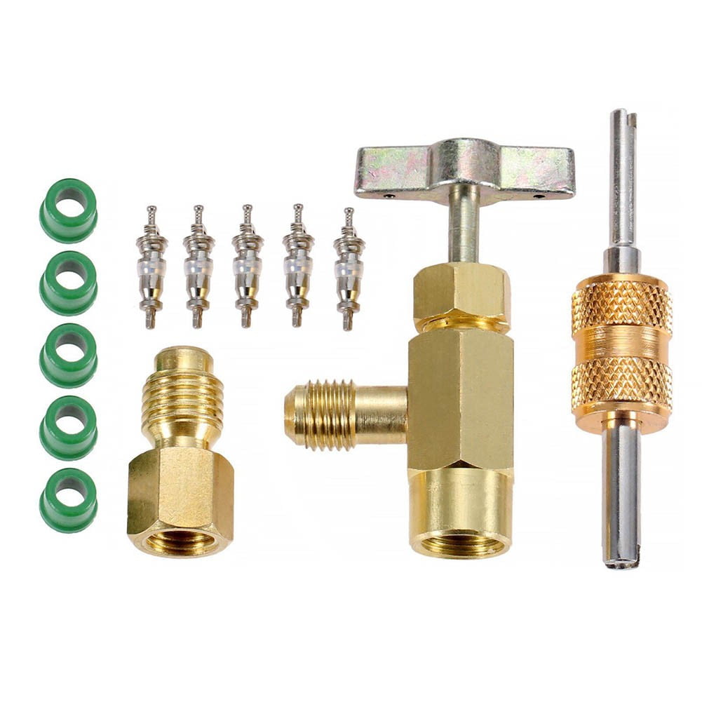 R134A Can Tap Valve Tank Adapter Kit Accessories for 1/4" 1/2" AC ...